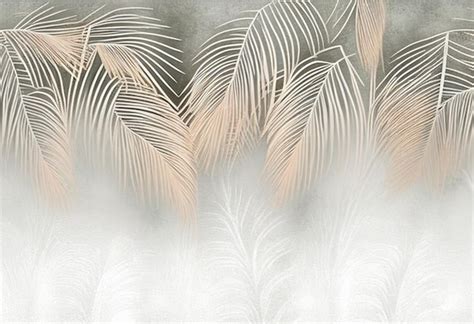 Premium Photo A Wallpaper With A Leaf Pattern