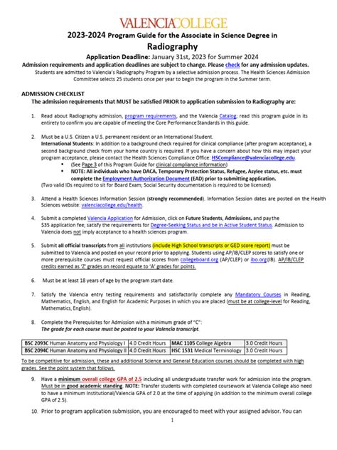 Program Guide As Radiography Pdf University And College Admission