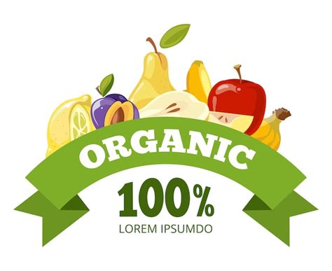 Comida Fresca Natural Insignia Del Logotipo De Frutas Vector Premium