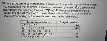 Answered Write A Program To Convert An Infix Expression To A Postfix