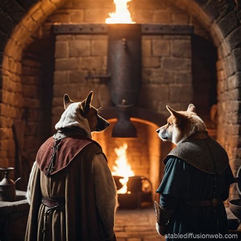 Medieval Castle Blacksmith Scene | Stable Diffusion Online