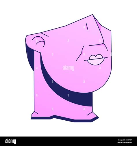 Broken Head Sculpture Flat Vector Cartoon Icon Stock Vector Image And Art