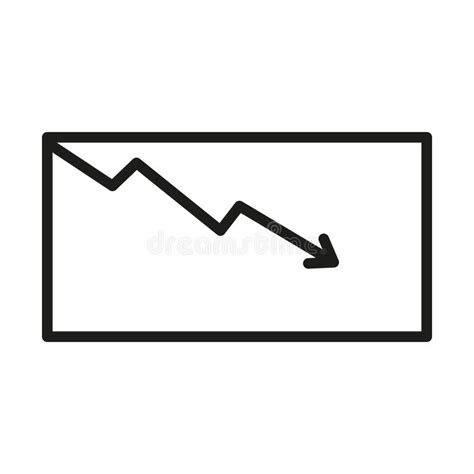 Declining Chart Icon Downward Trend Symbol Falling Graph Illustration Simple Vector Design