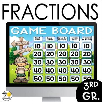 Fractions Review Math Game Show Grade Test Prep PowerPoint Game Show Keep Em Thinking