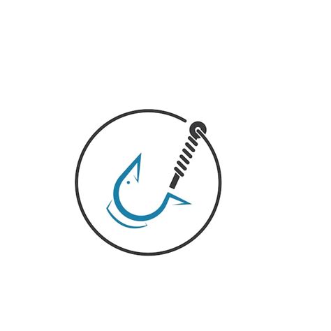 Ilustración de vector de icono de anzuelo de pesca Vector Premium
