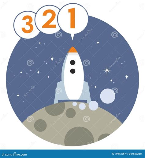 Rocket Launch Countdown Vector Graphic Stock Vector Illustration Of Website Planet 70912257