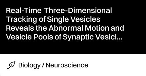 Real Time Three Dimensional Tracking Of Single Vesicles Reveals The Abnormal Motion And Vesicle