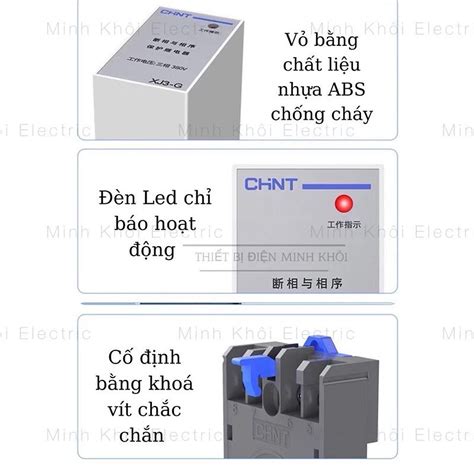 Rơ Le Bảo Vệ Mất Pha Chint XJ G bộ bảo vệ điện áp chống mất pha chint