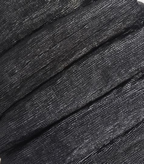 Black Metallic Crinkle Knit Fabric Joann