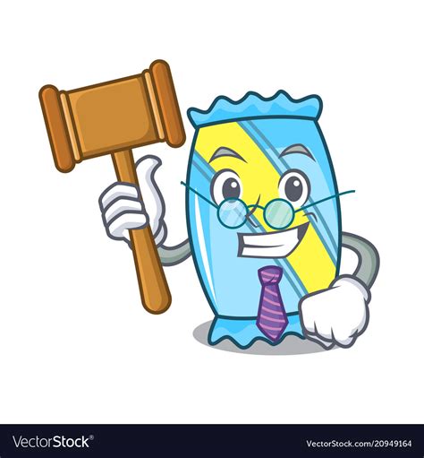 Judge Candy Mascot Cartoon Style Royalty Free Vector Image