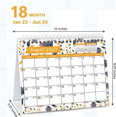 Custom Desk Calendar 2023 2024 Monthly Desktop Calendar Standing Flip
