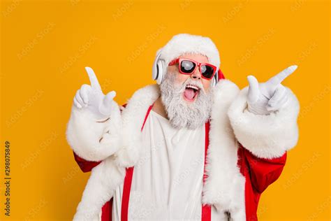 Nightclub Invite On Christmas Party Celebration Funky Crazy Santa Claus