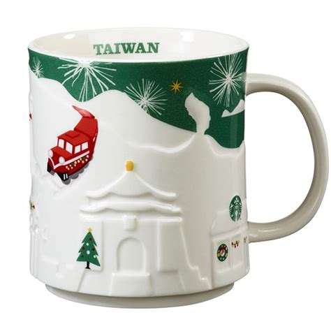 Starbucks 星巴克｜台灣浮雕馬克杯 綠色耶誕版 蝦皮購物