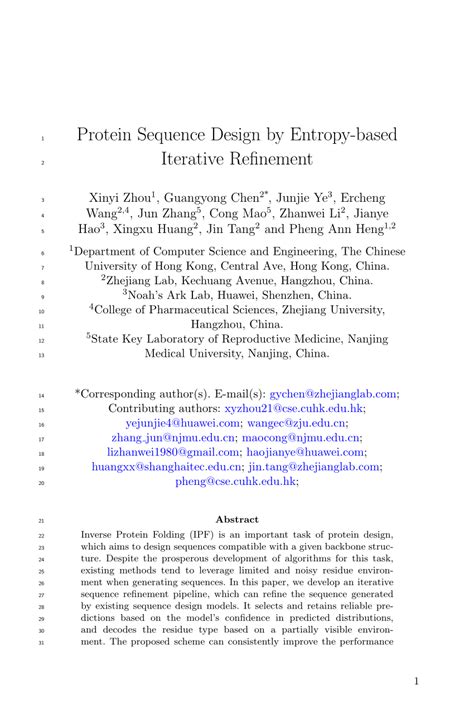 pdf protein sequence design by entropy based iterative refinement