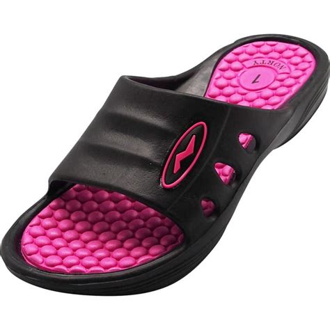 Norty Girls Summer Comfort Casual Slide Flat Strap Shower Sandals Slip