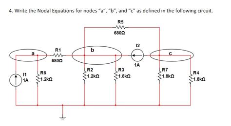 Solved Write The Nodal Equations For Nodes A B