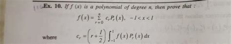 Solved Ex 10 If F X Is A Polynomial Of Degree N Then Chegg Com