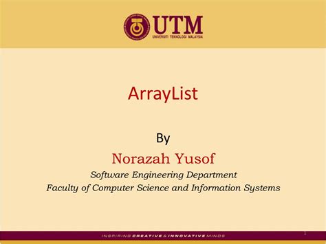 Ppt Arraylist By Norazah Yusof Software Engineering Department Powerpoint Presentation Id