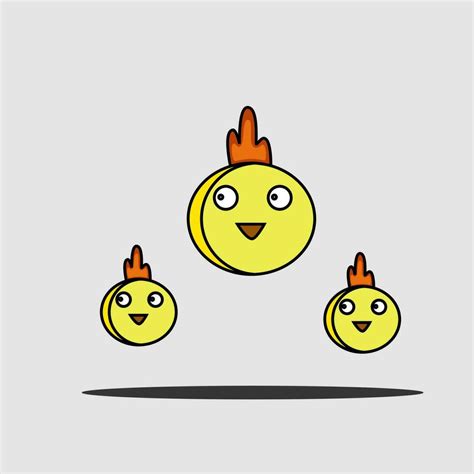 Linda Dibujos Animados Pollo Colocar Gracioso Amarillo Pollos En