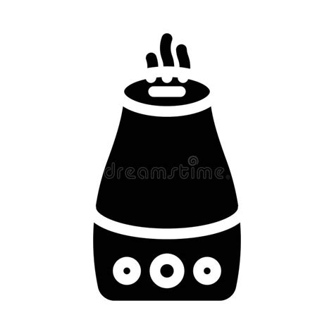 Essential Oil Diffuser Bedroom Interior Glyph Icon Vector Illustration