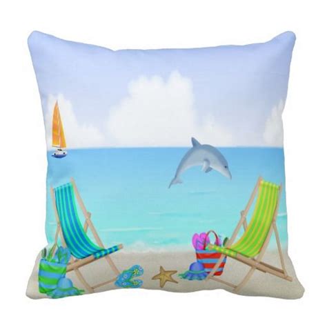 Relaxing Beach Throw Pillow Zazzle Beach Throw Pillows Throw