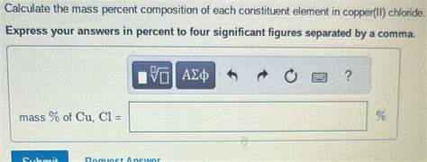 Solved Calculate The Mass Percent Composition Of Each Constituent
