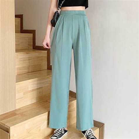 5컬러 파스텔 세미 와이드 밴딩 슬랙스 5컬러 투턱 통바지 여자 여성 봄 여름 데일리