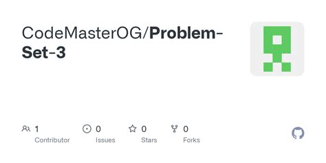 github codemasterog problem set 3