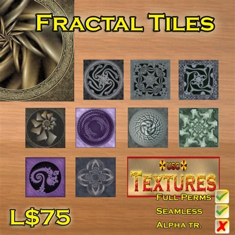 Second Life Marketplace Usc Textures Fractal Tiles