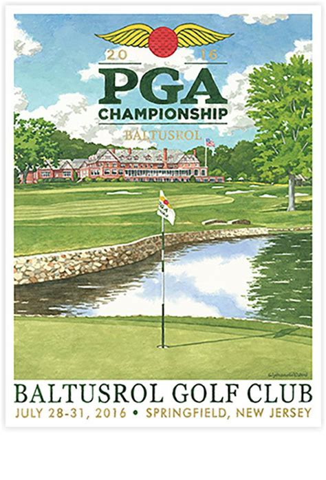 2016 Pga Championship Golf Poster Of Baltusrol Golf Club