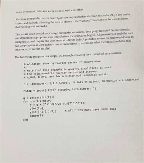 Solved Write A MATLAB Program Script Which Creates An Chegg
