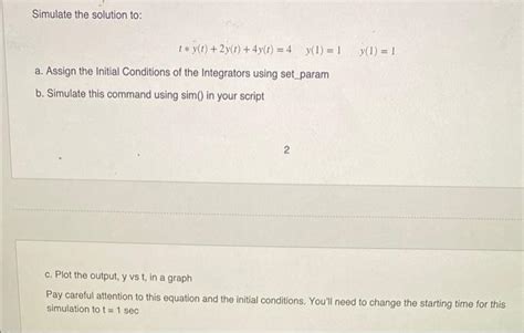 Solved Simulate The Solution To 2y 1 4yt 4 Y1