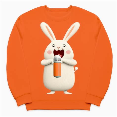 Premium Ai Image Orange T Shirt With Cute Rabbit Ai Generated