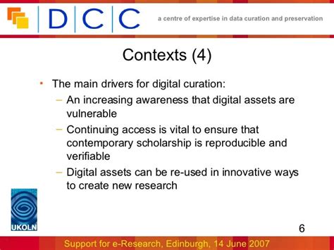 Data Curation And Preservation The Digital Curation Centre