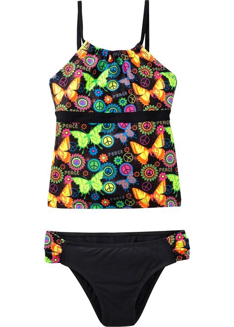 Schöner Tankini mit Print schwarz bedruckt