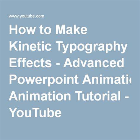 How To Make Kinetic Typography Effects Advanced Powerpoint Animation
