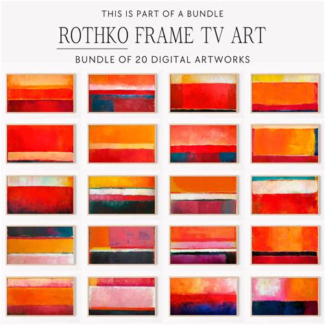Red Abstract Rothko Style Art For Samsung Frame Tv Contemporary Frame Tv Art Modern Tv