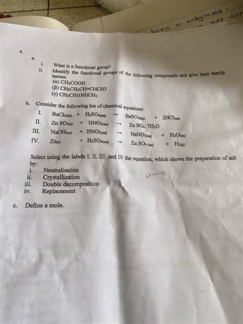 A I What Is A Functional Group Ii Identify The Functional Groups Of T