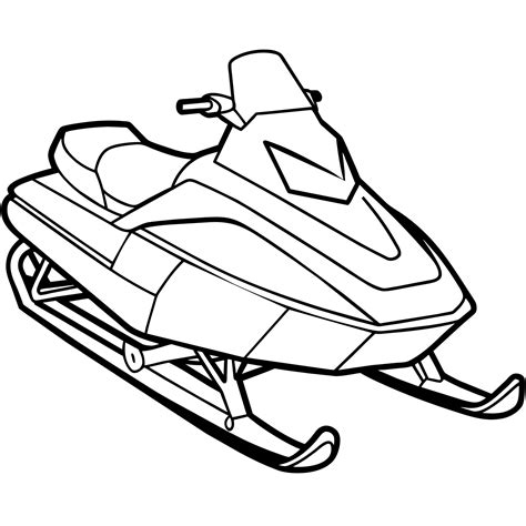 Snowmobile Outline Coloring Book Page Line Art Illustration Digital