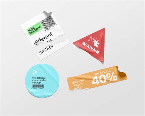 Free Shapes Sticker Mockup Free Psd Templates