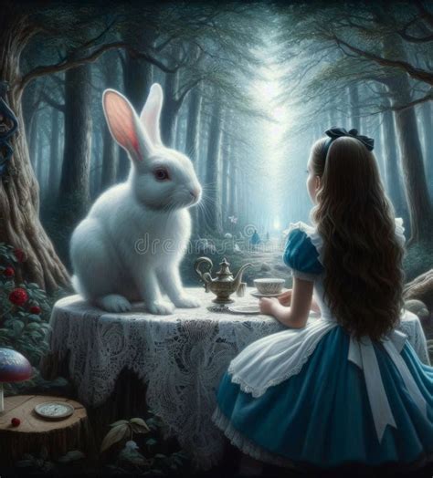 Illustration Based On The Fairy Tale Alice In Wonderland Stock