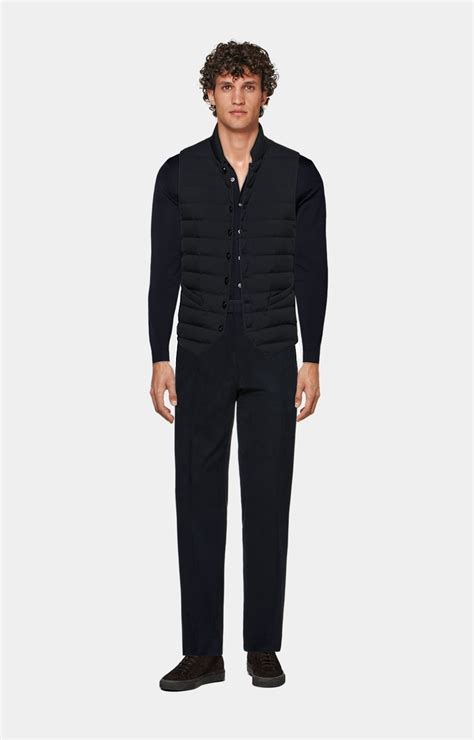 Navy Straight Leg Pants In Stretch Cotton Suitsupply Us