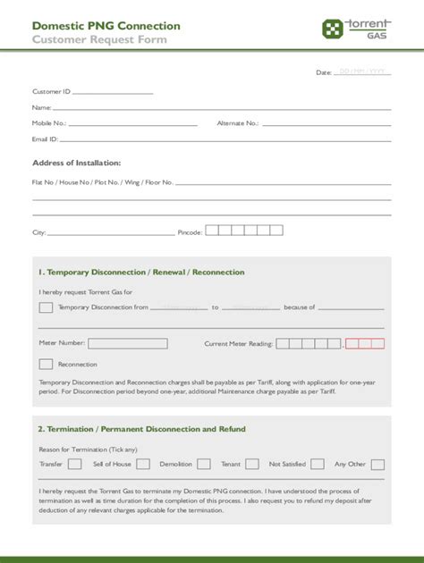 Fillable Online Domestic PNG Connection Form Service Cdr Fax Email