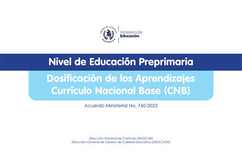 DOSIFICACION PREPRIMARIA Dosificación de los Aprendizajes Currículo