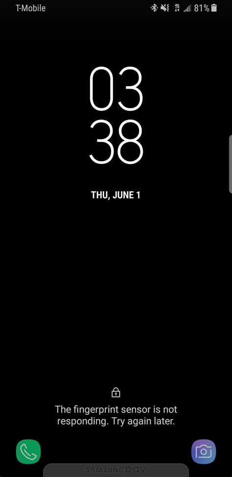 The Fingerprint Sensor Is Not Responding Try Again Later R GalaxyS8
