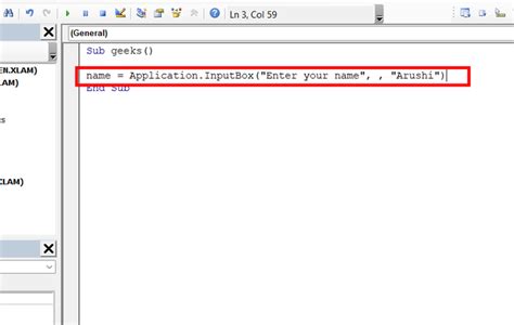 InputBox Function In Excel VBA GeeksforGeeks