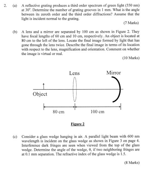 Solved A A Reflective Grating Produces A Third Order Chegg