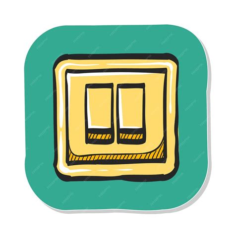 Premium Vector Hand Drawn Electric Switch Icon In Sticker Style