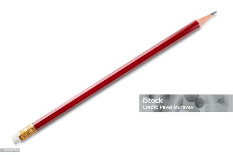순수한 흰색 배경에 고립 된 연필 날카로운 연필 지우개와 함께 흰색에 고립 된 빨간 연필 연필에 대한 스톡 사진 및 기타 이미지