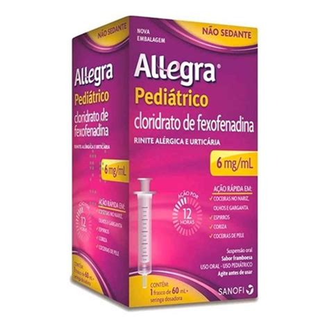 Allegra Pediátrico 6mgml Caixa Com 1 Frasco Com 60ml De Suspensão De